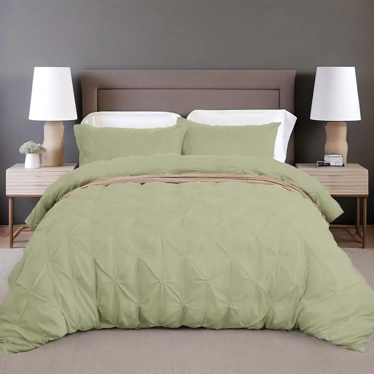 Diamond Pintuck Quilt Cover - Ultra Soft Donna/Duvet Cover Set 2xPillo