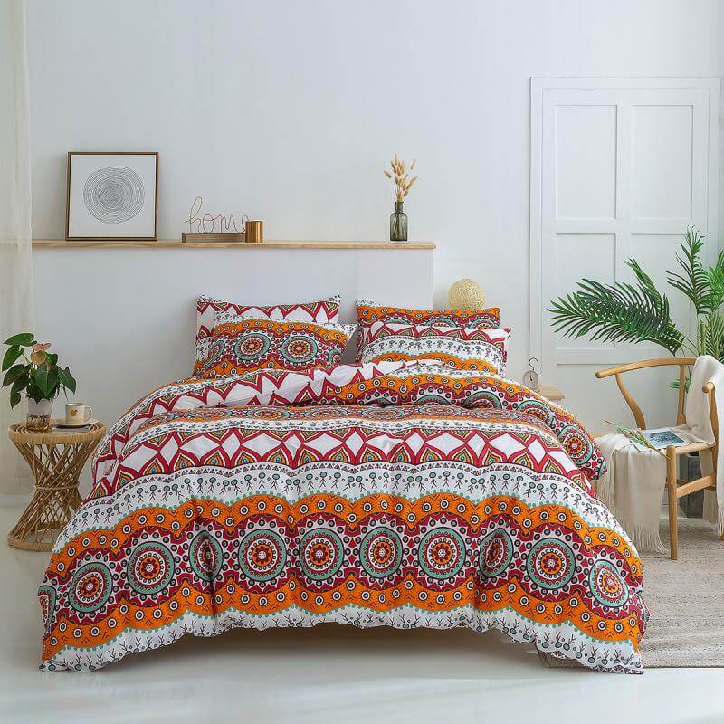 Orange Striped Quilt Cover-Ultra Soft Donna Cover Set