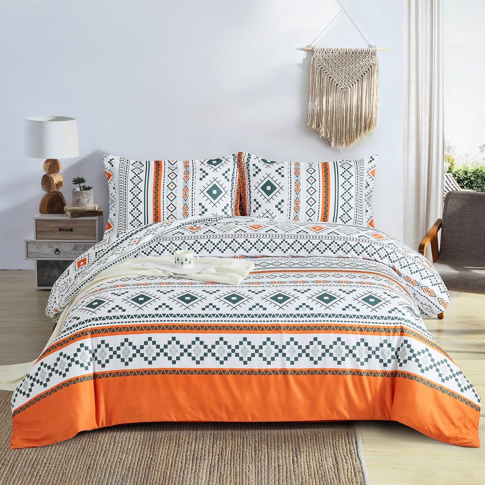 Orange Striped Quilt Cover-Ultra Soft Donna Cover Set